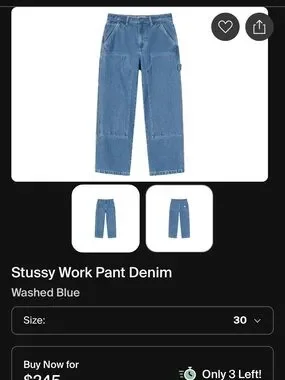 Stussy | Jeans | Stussy Mens Light Blue Relaxed Carpenter Jeans | Poshmark